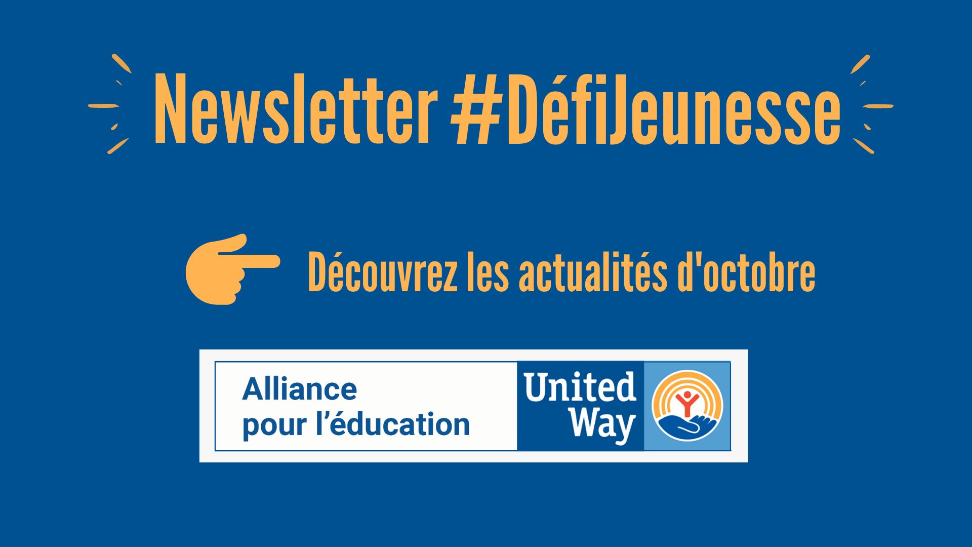Newsletter Défi Jeunesse octobre